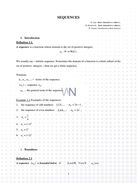 Sequences 2023 Pdf Sequence Limit Mathematics