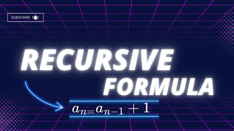 Recursive Formula Solve Questions Using Recursive Formula Recursion