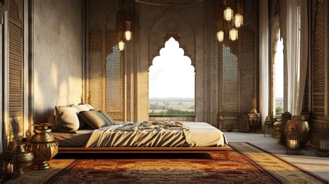 중동 아랍어에서 영감을 받은 침실의 3d 렌더링 호텔 방 호텔 침실 호텔 배경 일러스트 및 사진 무료 다운로드 Pngtree