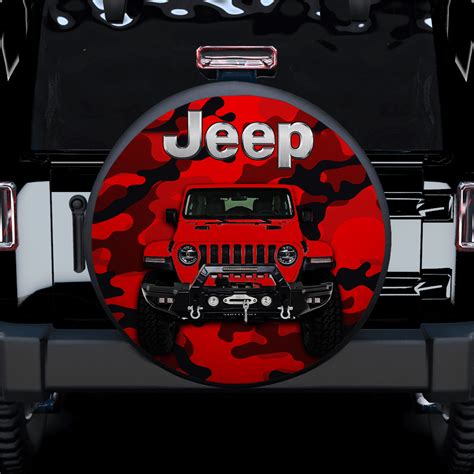 Red Jeep Camouflage Car Spare Tire Covers T For Campers Nearkii