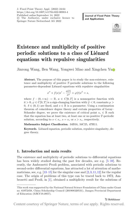 Existence And Multiplicity Of Positive Periodic Solutions To A Class Of