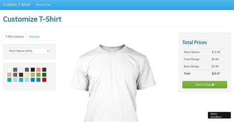 React Js T Shirtscustomtshirt Codesandbox