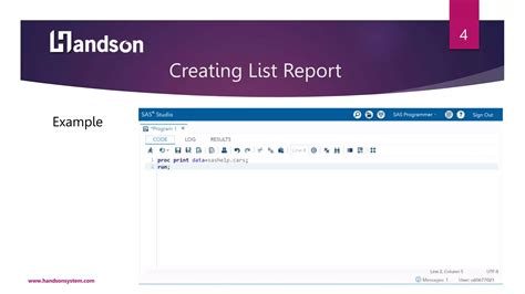 Sas Creating List Report Ppt