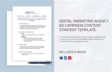 Digital Marketing Agency Ad Campaign Content Strategy Template In Word
