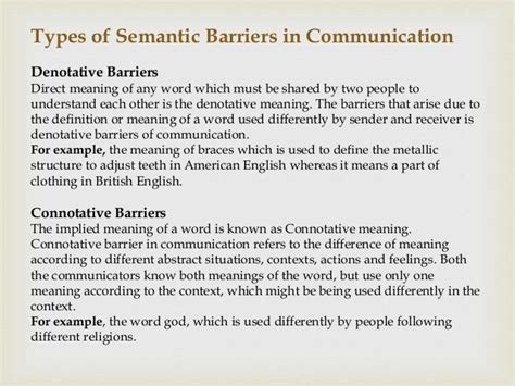Semantic Barriers In Communication