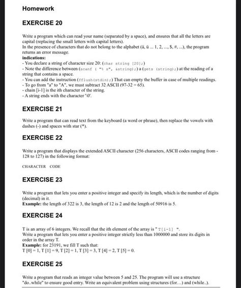 solved homework exercise 20 write a program which can read