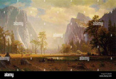 Albert Bierstadts Looking Up The Yosemite Valley Is A 19th Century
