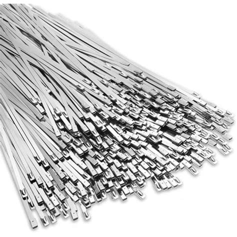 500 Pcs Metal Zip Ties 304 Stainless Steel Zip Ties Heavy Duty Self