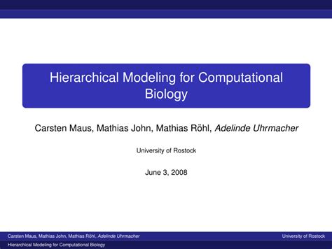 Pdf Hierarchical Modeling For Computational Biology
