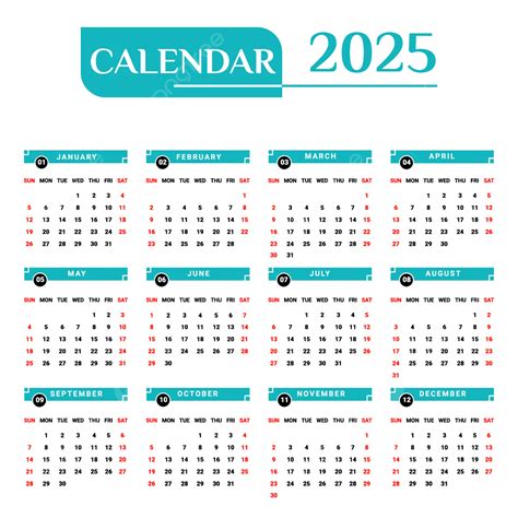 Calendário 2025 Com Estilo Geométrico único Vetor Png Calendário