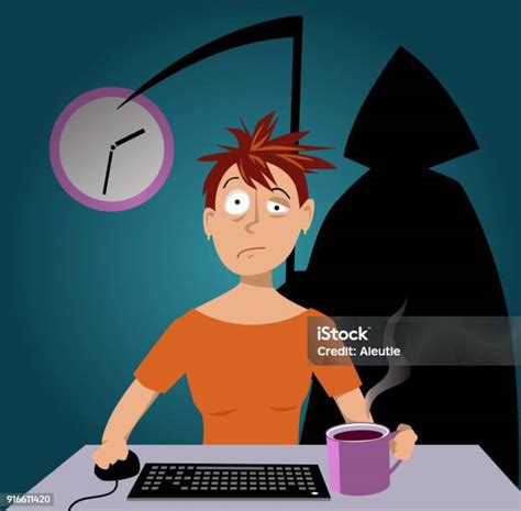 Danger Of Sleep Deprivation Stock Illustration Download Image Now Adult Deadline Death