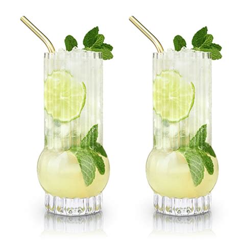 Viski Deco Crystal Highball Glasses By Viski 4 Per Case