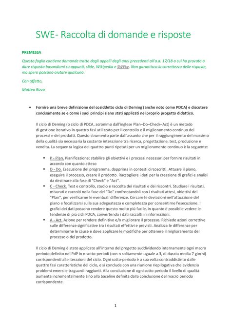 Domande E Risposte Teoria Ingegneria Del Software Prove Desame Di Ingegneria Del Software