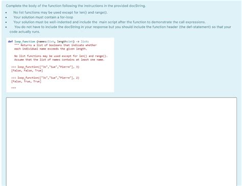Solved Complete The Body Of The Function Following The Chegg