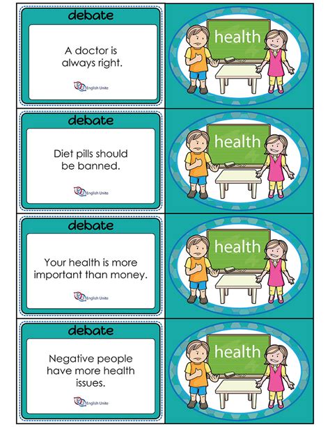 English Unite Debate Cards Health