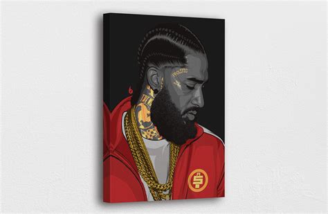 Nipsey Hussle Canvas Nipsey Hussle American Rapper Music Art Etsy