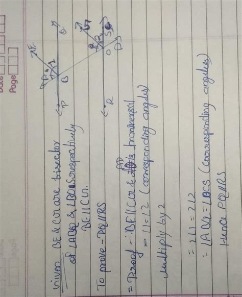 if a transversal intersects 2 lines such that the bisectors of a pair
