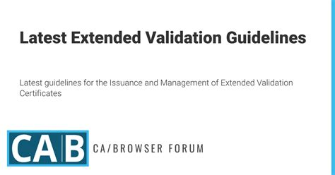 Latest Extended Validation Guidelines Cabrowser Forum