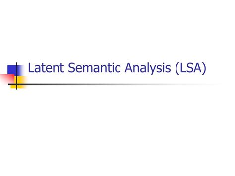 ppt latent semantic analysis lsa powerpoint presentation free download id 417129