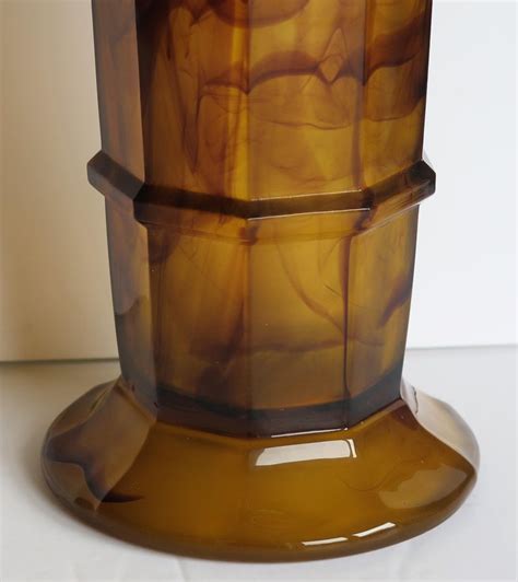 Art Deco Large Amber Cloud Glass Column Vase By George Davidsonenglish Ca 1930s For Sale At 1stdibs