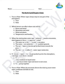 The Earth System Chapter 4 Quiz By Not So Mad Scientist TPT