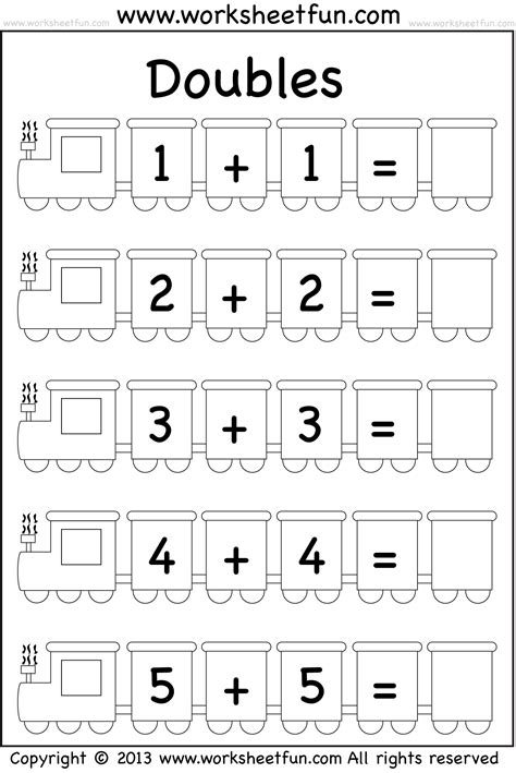 Doubles Plus One Worksheet E