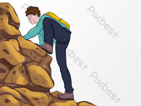 손으로 그린 등산 등산 캐릭터 이미지 요소 일러스트 Png Psd 무료 다운로드 Pikbest