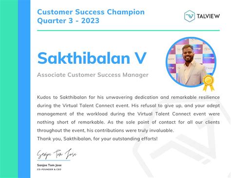Sakthibalan V On Linkedin Talview Talview Talster Talviewproud