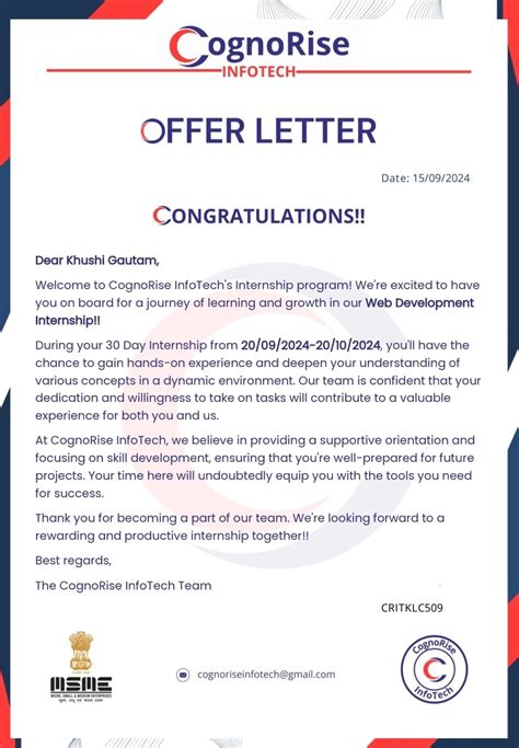 Khushi Gautam On Linkedin Internship Webdevelopment Learning Growth Techjourney