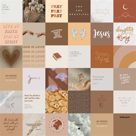 60 Digital Neutral Christian Aesthetic Collage Kit Christian Collage