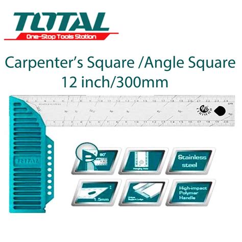 Total Tri Square Angle Square Carpentry Square 12 Inch 300mm