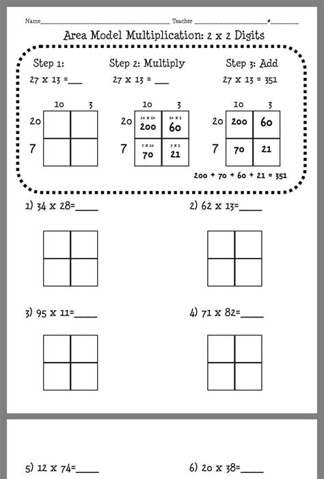 Area Models For Multiplication