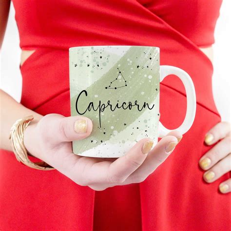 Capricorn Astrology Ceramic Mug Zodiac Mug Watercolor Mug Astrology