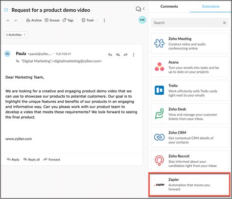 Integration With Zapier Zoho Teaminbox