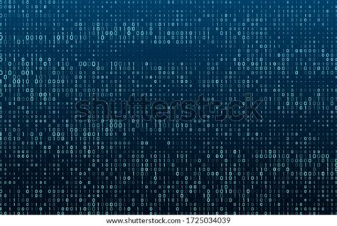 Stream Binary Matrix Code On Screen Stock Vector Royalty Free 1725034039