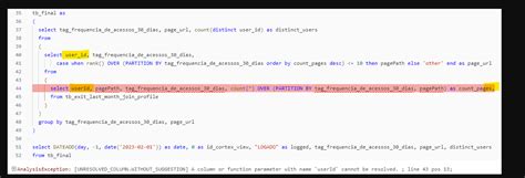 Sql I M Getting AnalysisException UNRESOLVED COLUMN WITHOUT SUGGESTION But The Column Is