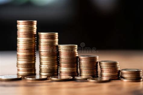 Stacked Coins In Graph Shape Generative Ai Stock Illustration