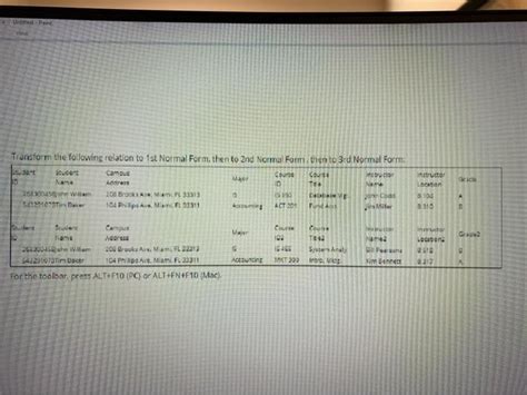 solved transform the following relation to 1nf then to 2nf