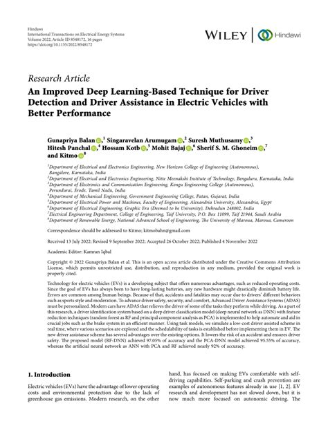 Pdf An Improved Deep Learning Based Technique For Driver Detection And Driver Assistance In