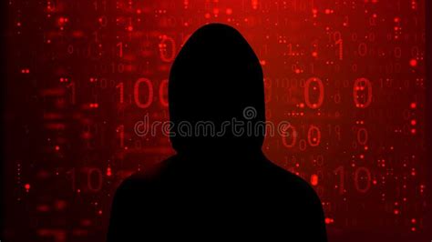 Digital Binary Code On Dark Red Background Hacking Stock Vector