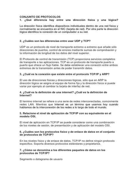 Cap 24 Conjunto De Protocolos Parte 1 Resuelto Pdf Protocolos De Internet Modelo Osi