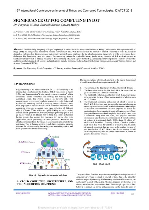 Pdf Significance Of Fog Computing In Iot