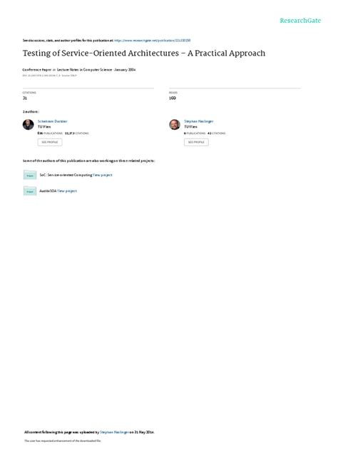 Testing Of Service Oriented Architectures A Practical Approach Pdf Service Oriented