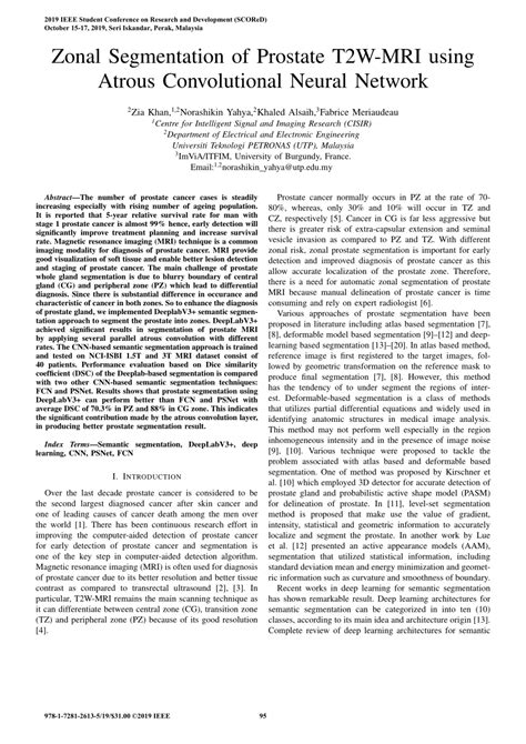 Pdf Zonal Segmentation Of Prostate T2w Mri Using Atrous Convolutional Neural Network