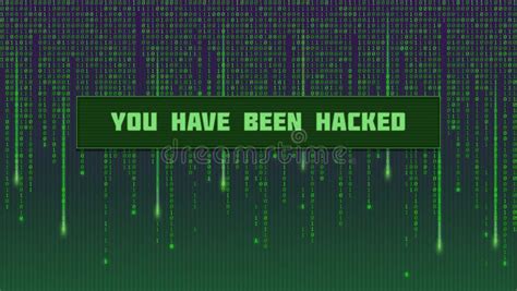 Screen With Binary Computer Code Code Listing Like In Matrix With Message You Have Been Hacking