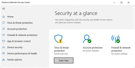 Run An Anti Virus Quick Scan In Windows 10