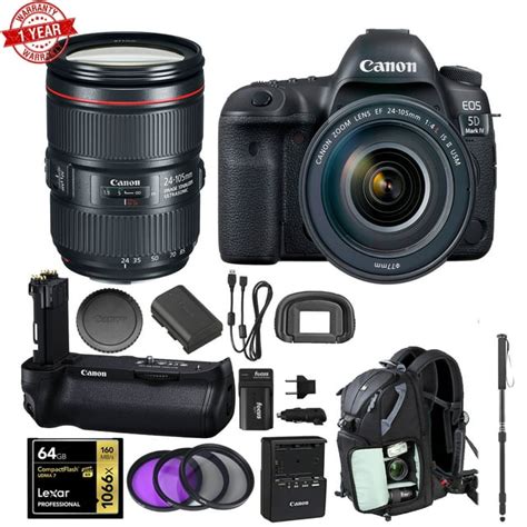 Canon EOS 5D Mark IV EF 24-105mm f/4L IS II USM Lens & Battery Grip BG ...