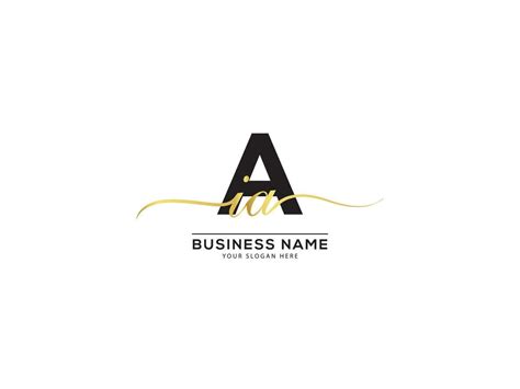 Stylish Aia Signature Letter Logo And Golden Color Vector 24767613 Vector Art At Vecteezy
