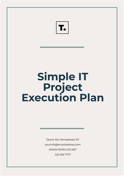Free Project Execution Plan Templates Editable And Printable