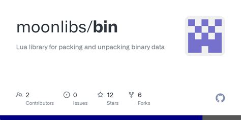GitHub Moonlibs Bin Lua Library For Packing And Unpacking Binary Data